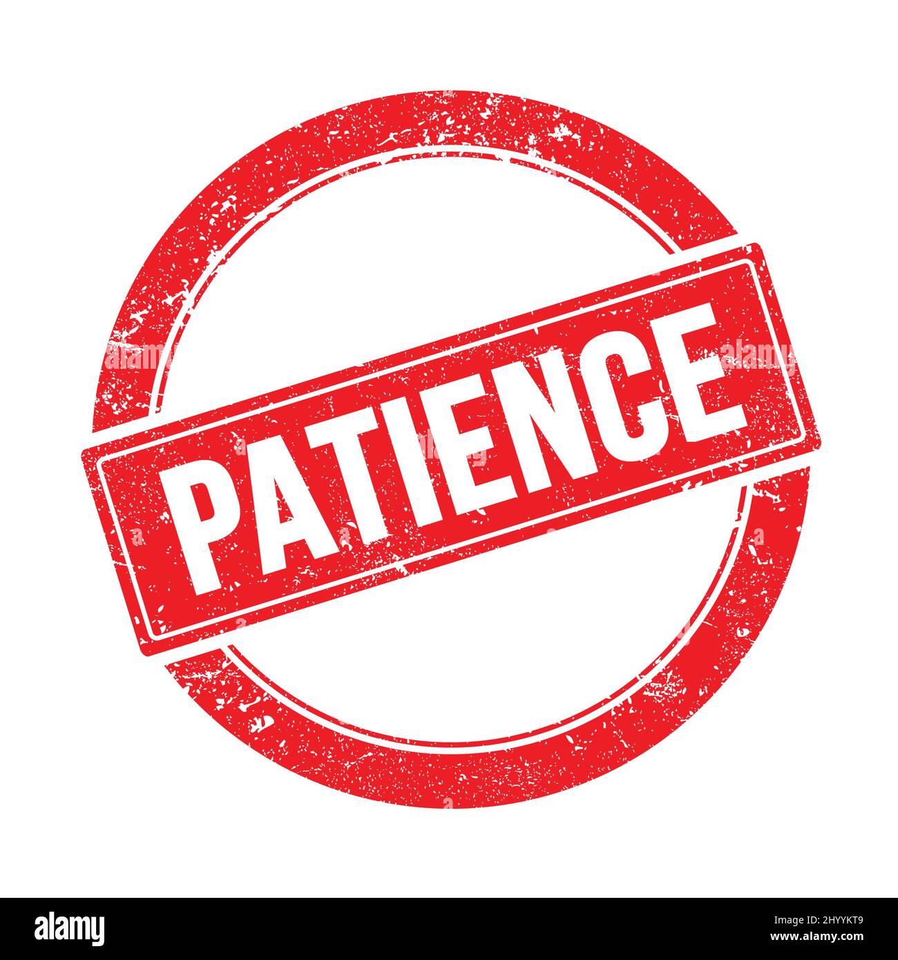 PATIENCE text on red grungy round vintage stamp Stock Photo - Alamy