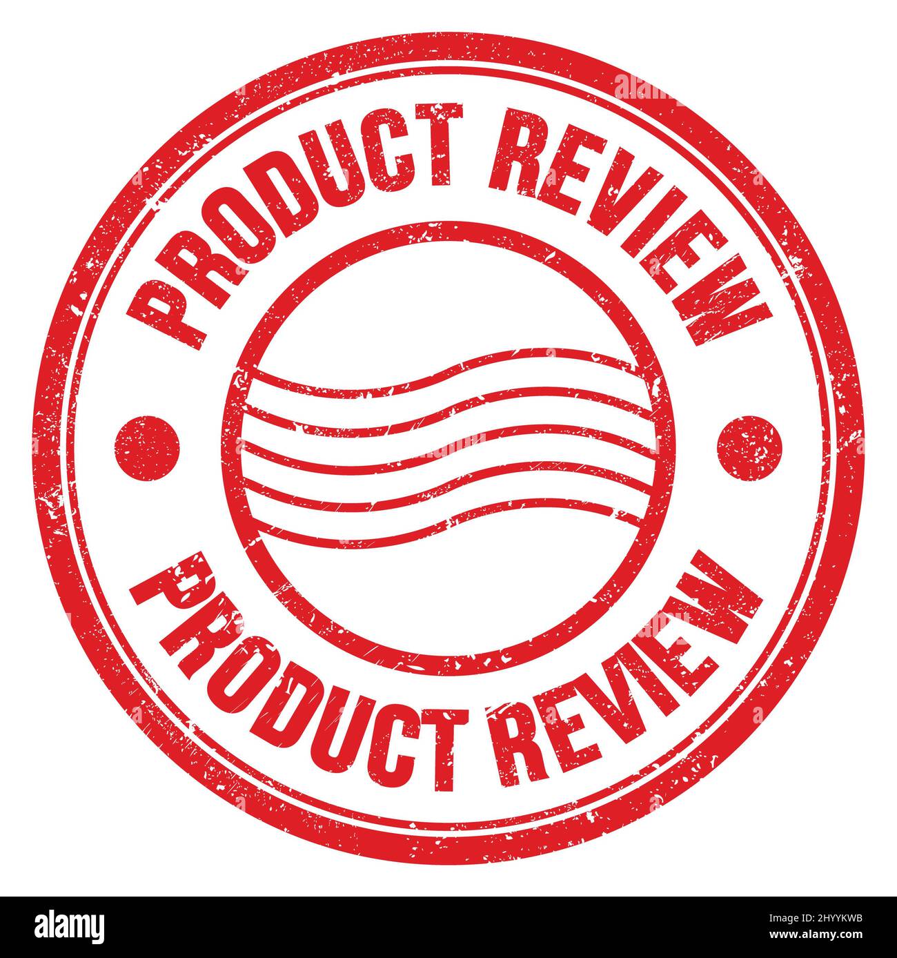 PRODUCT REVIEW word written on red round postal stamp sign Stock Photo ...