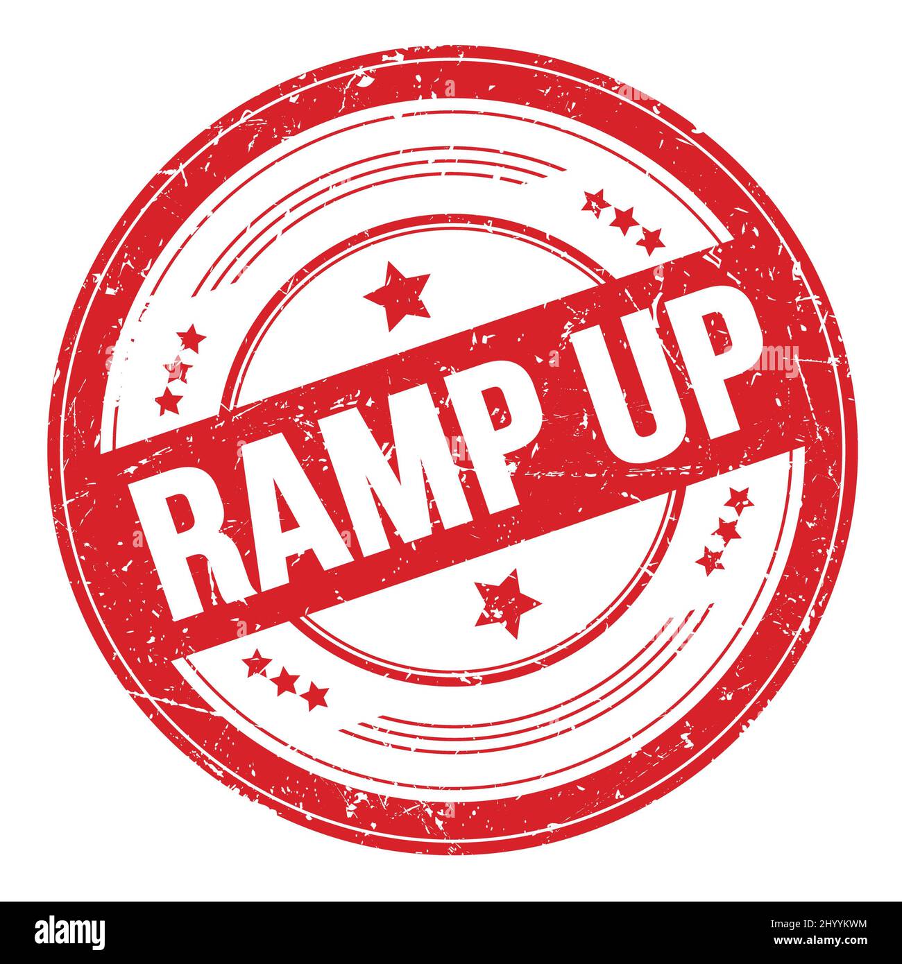 RAMP UP text on red round grungy texture stamp Stock Photo - Alamy