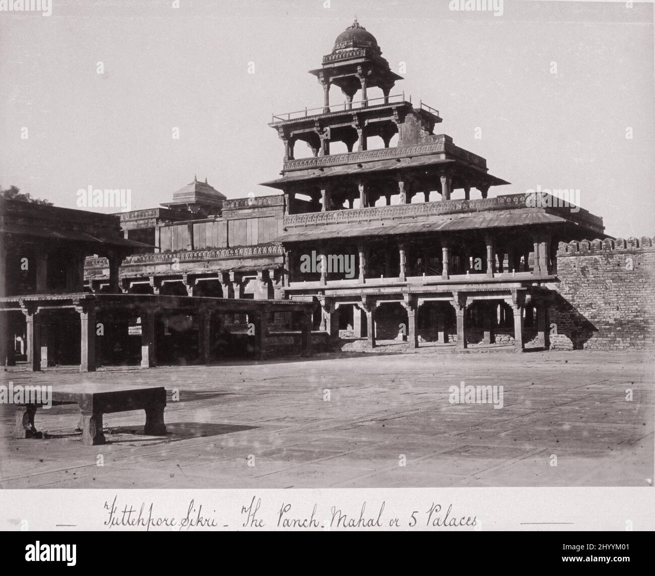 Futtehpore Sikri - The Panch-Mahal or 5 Palaces. Samuel Bourne (England ...