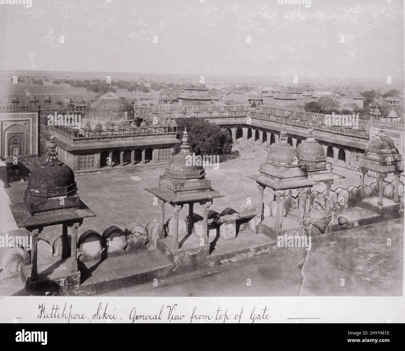 Futtehpore Sikri, General View from top of Gate. Samuel Bourne (England ...