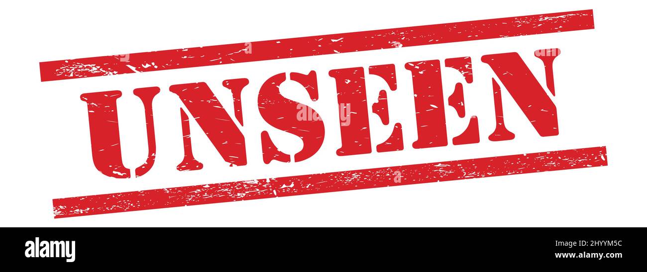 UNSEEN text on red grungy vintage rubber stamp Stock Photo - Alamy