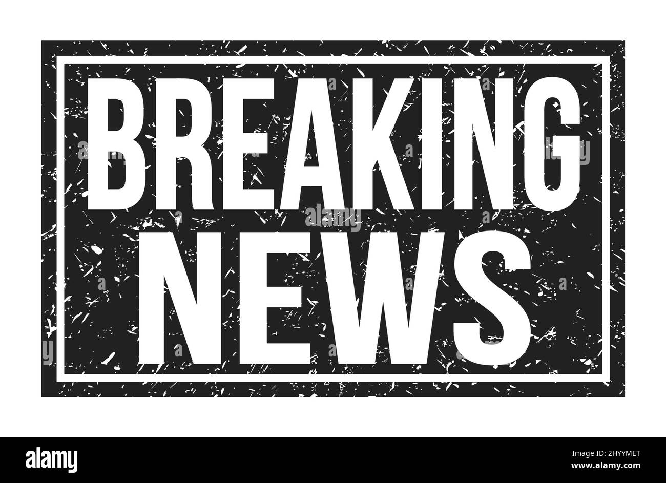 BREAKING NEWS, words written on black rectangle stamp sign Stock Photo ...