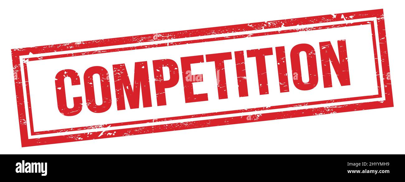 COMPETITION text on red grungy vintage rectangle stamp Stock Photo - Alamy