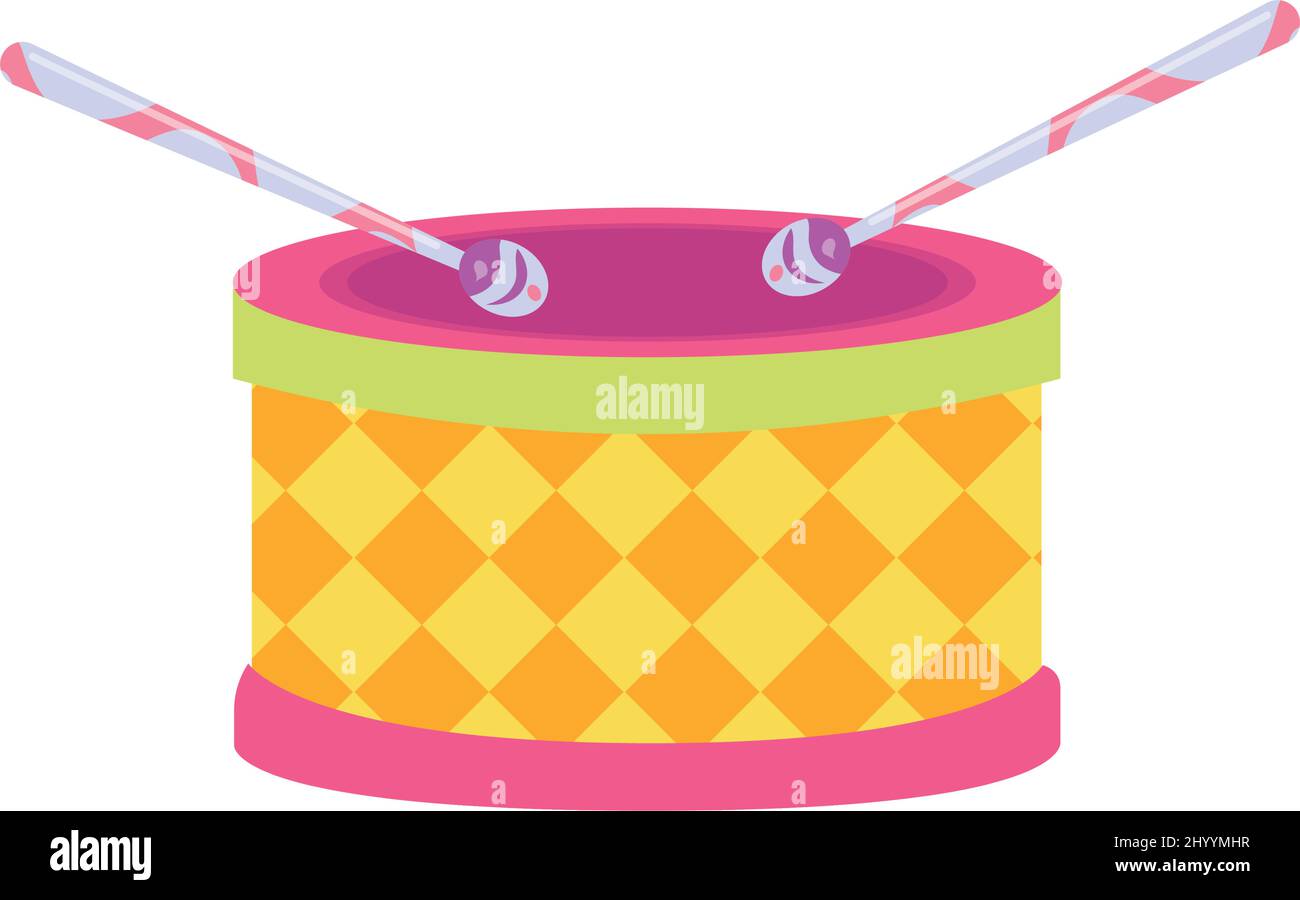 Isolated colored drum musical instrument Vector Stock Vector Image ...