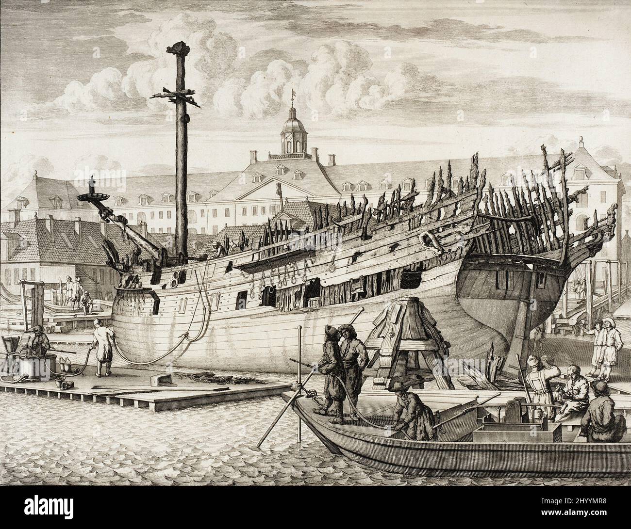 A Vessel in Dry-Dock. Holland, 17th century. Prints; etchings. Etching ...