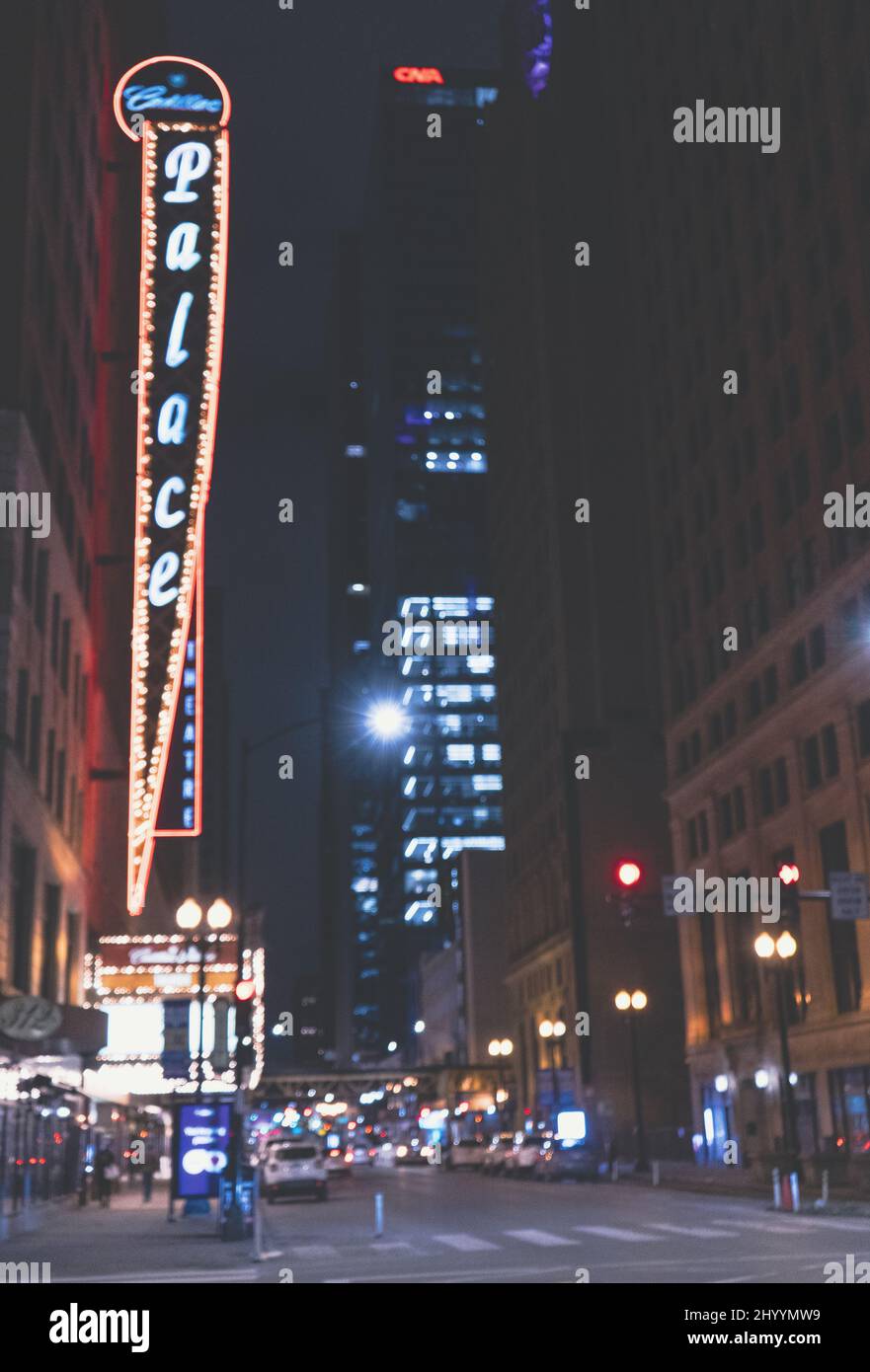 Famous Palace Theatre in Chicago at night Stock Photo - Alamy