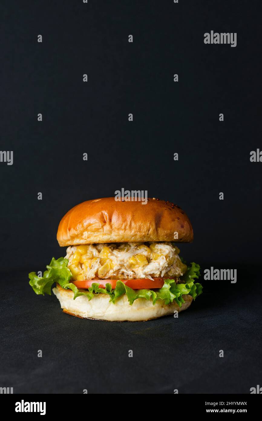 delicious burger ready to enjoy with family or friends Stock Photo - Alamy