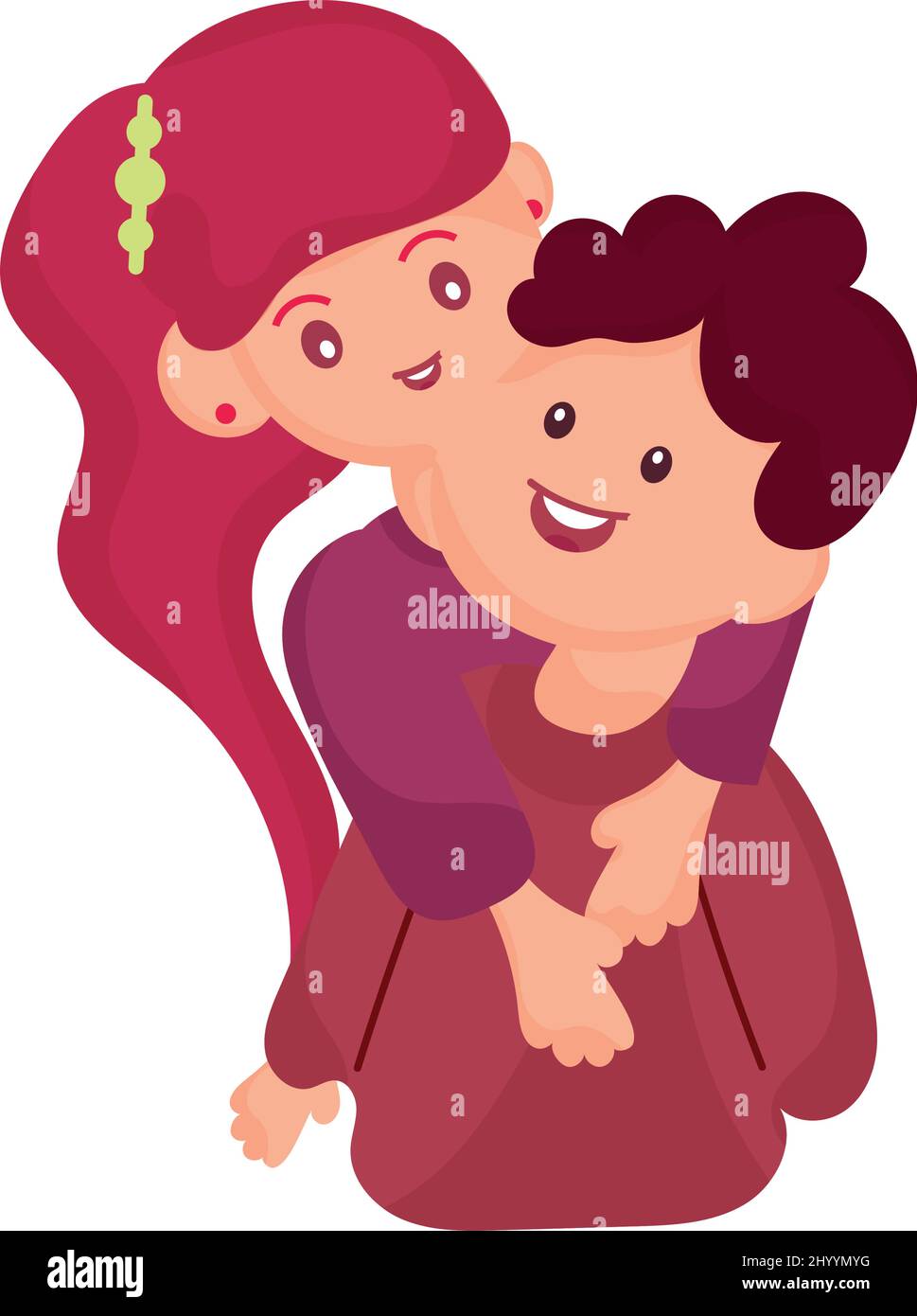 Isolated happy couple characters hugging each other Vector Stock Vector ...