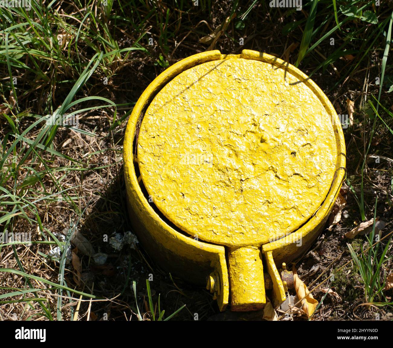 yellow gas hatch at dry sunny summer day Stock Photo - Alamy