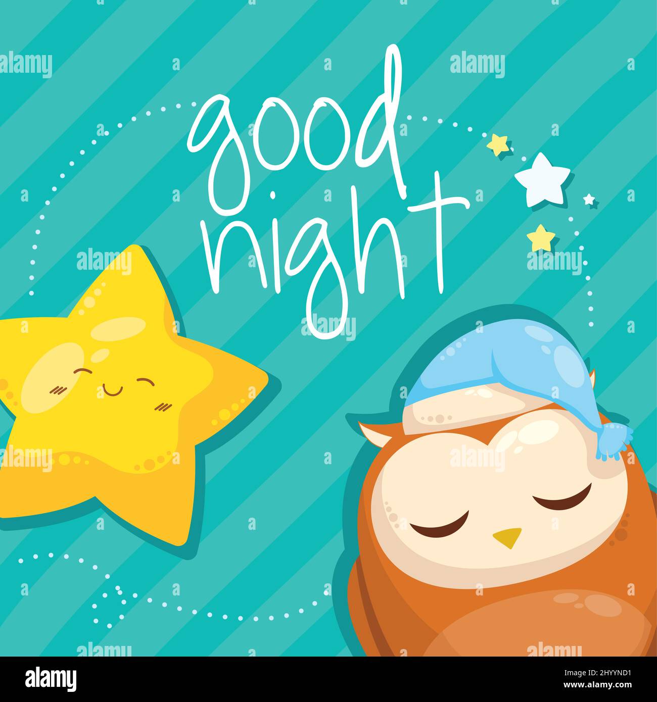 Funny sleeping cartoon owl Stock Vector Images - Alamy