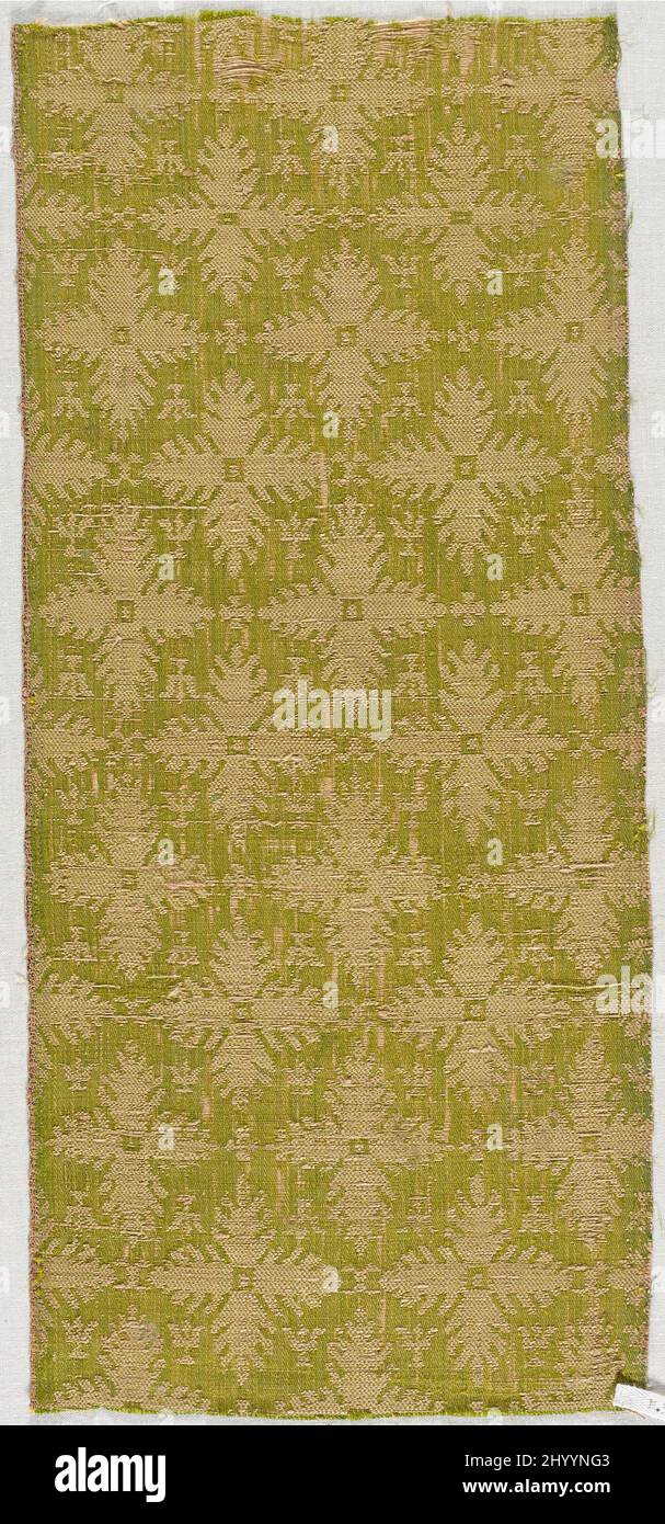 Textile Fragment. Italy, 14th century. Textiles; fragments. Silk satin ...