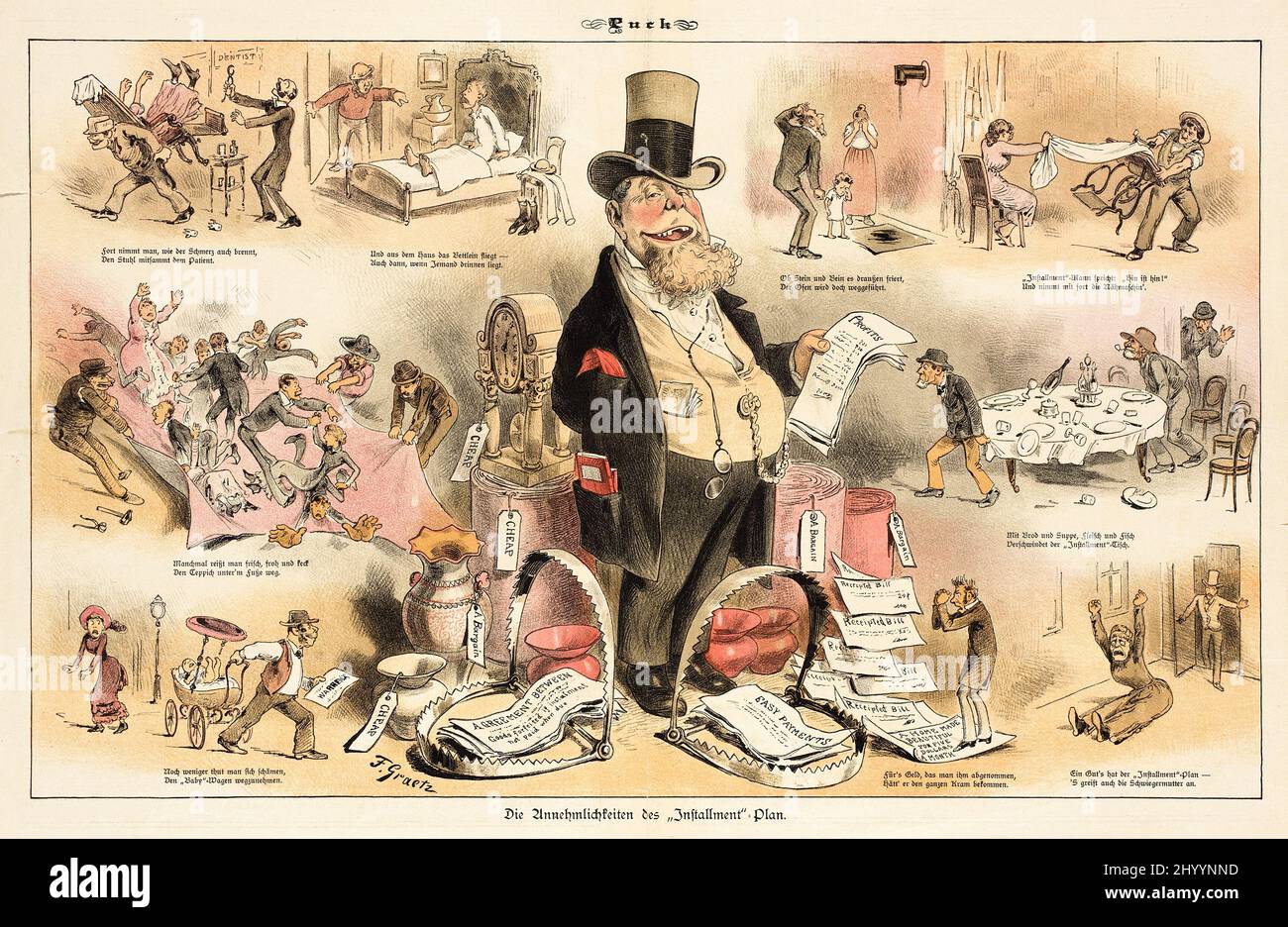 Cartoon from Puck. Joseph Keppler (Austria, Vienna, active United ...