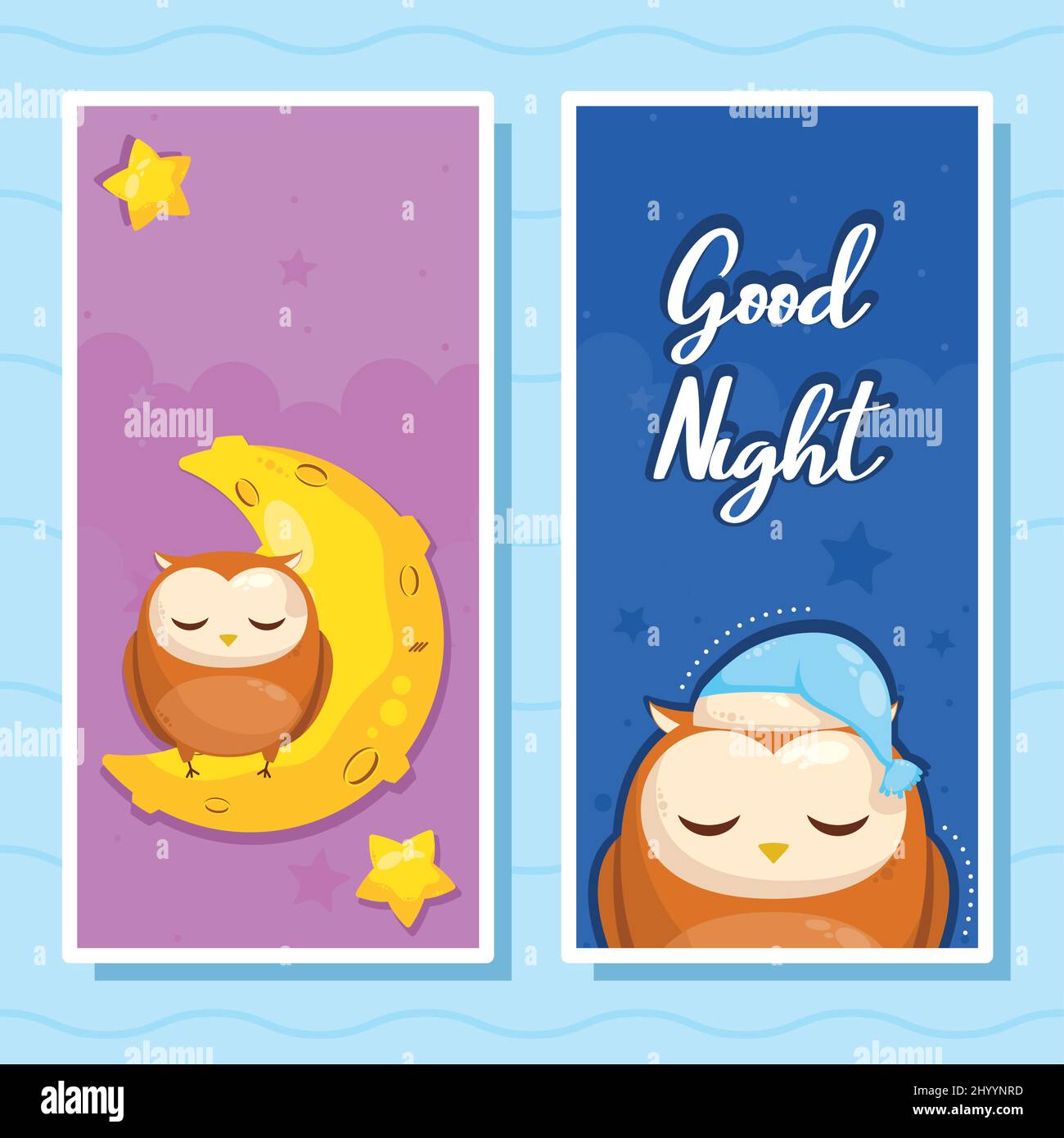 two postcards good night templates Stock Vector Image & Art - Alamy