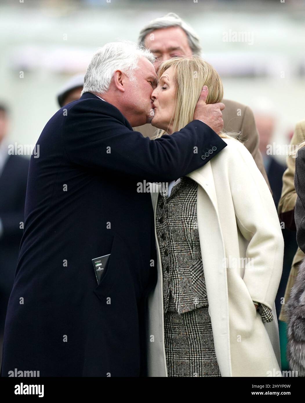 Owner Ronnie Bartlett (left) celebrates after Stattler ridden by ...