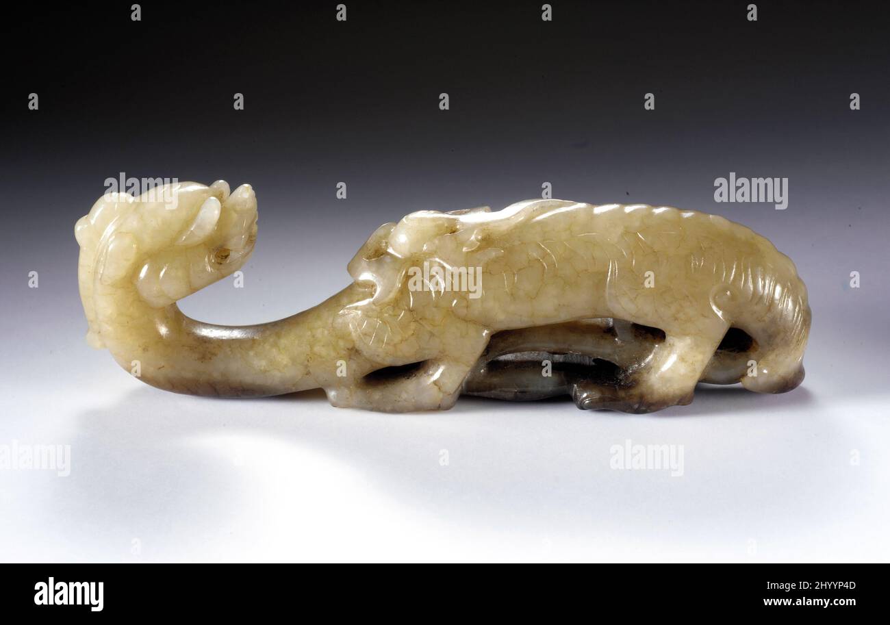 Belt Hook in the Form of a Dragon with Flaming Pearl. China, Chinese ...