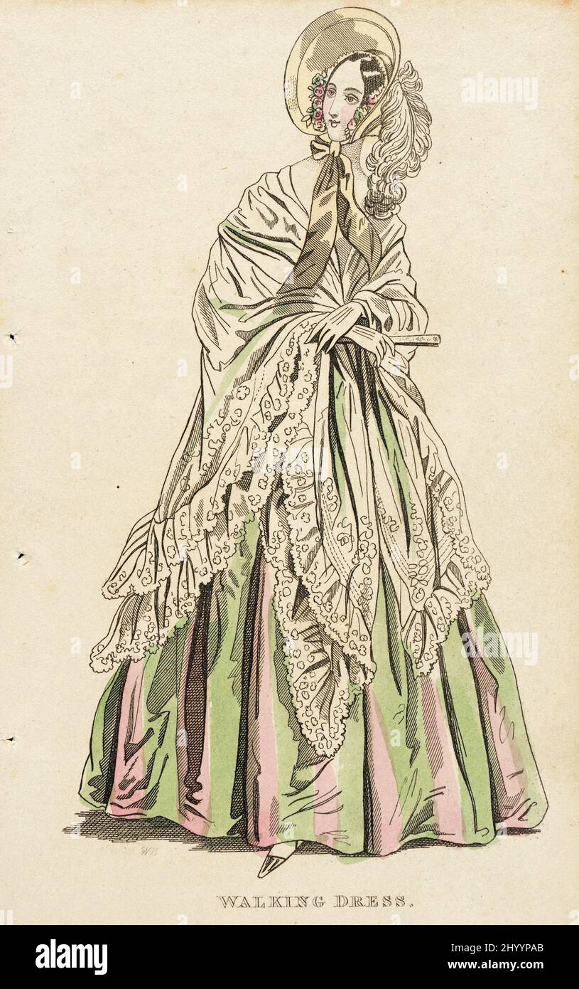 Fashion Plate, 'Walking Dress'. England or United States, circa 1838 ...