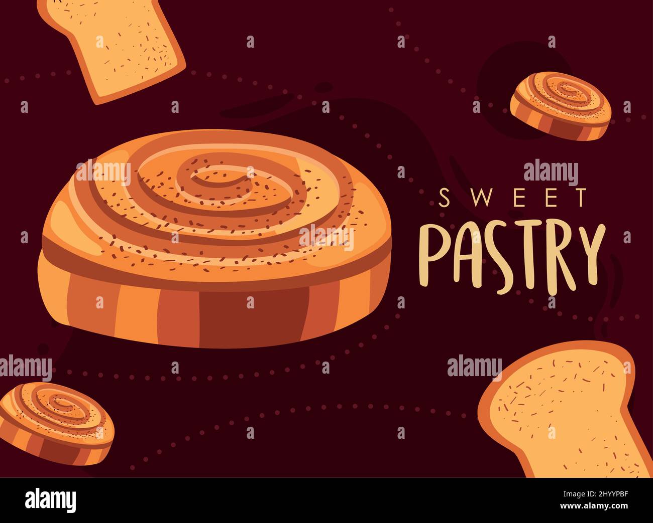 sweet pastry lettering and toast poster Stock Vector Image & Art - Alamy