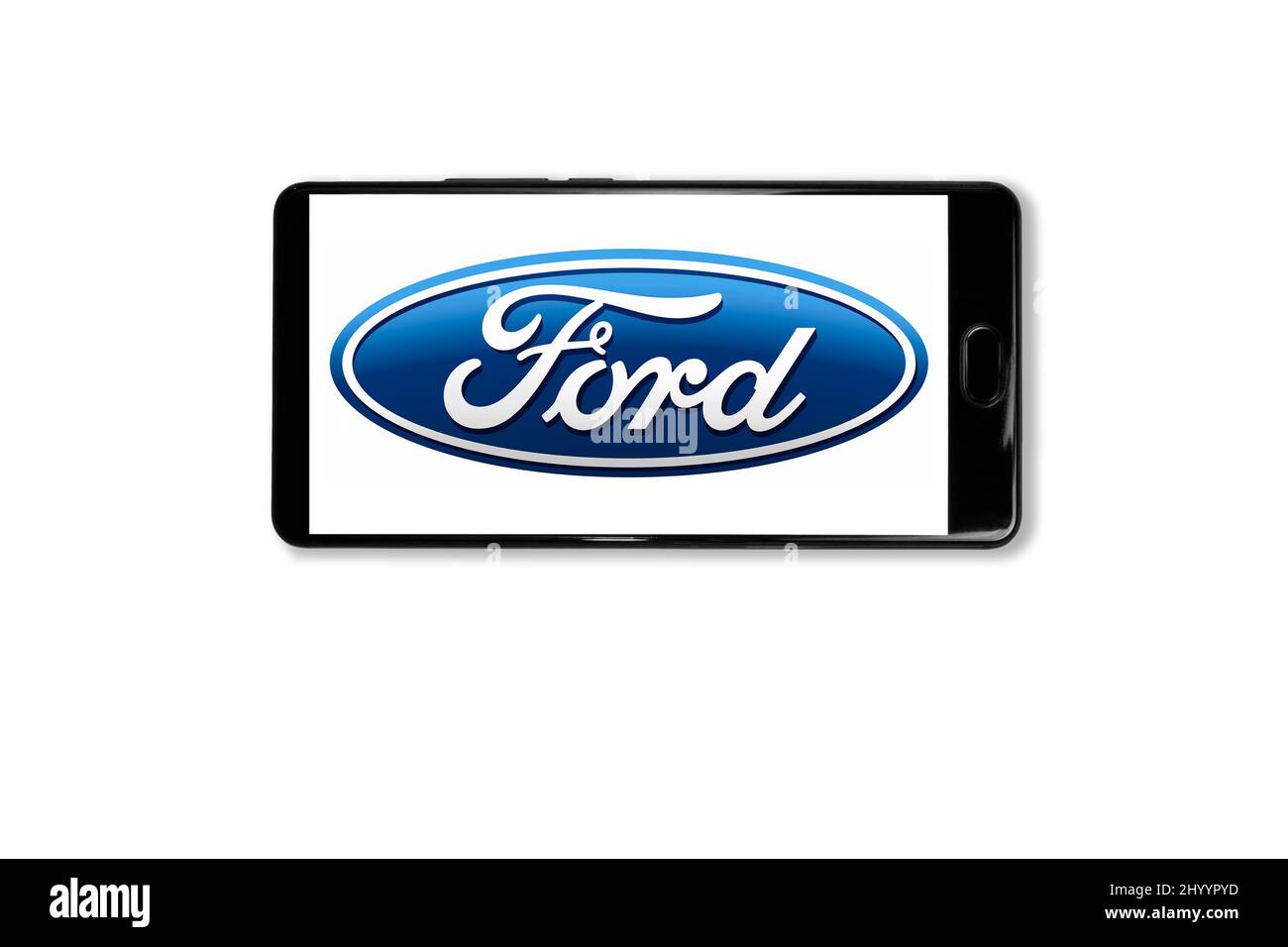 Kostanay, Kazakhstan, March 15, 2022.Mobile phone with Ford logo on ...