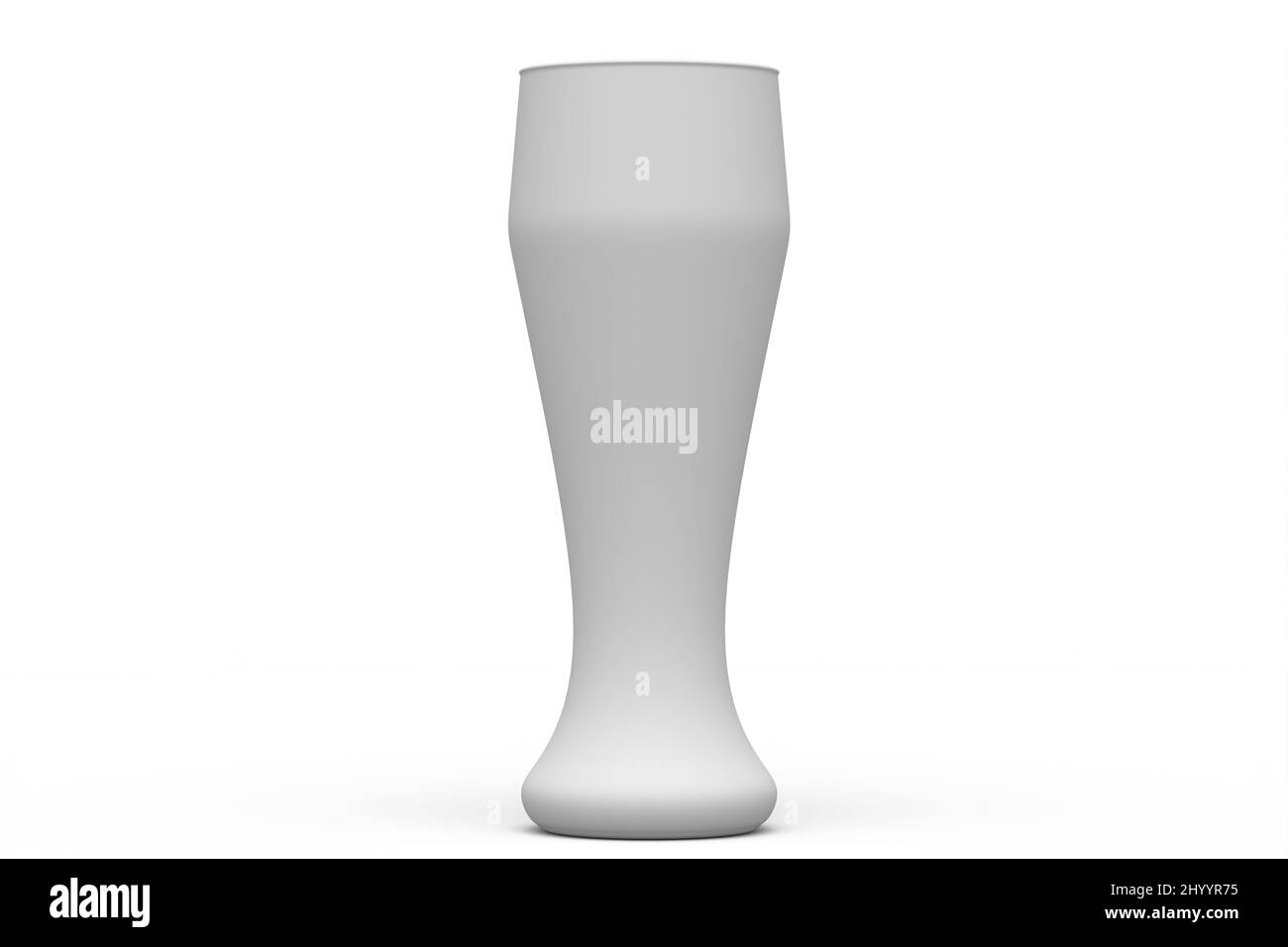 Frosty glass of fresh draft beer isolated on a white monochrome ...