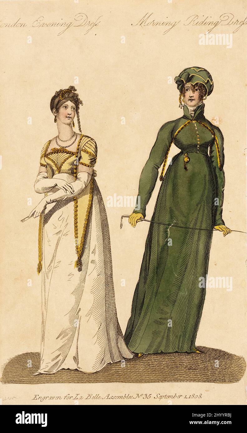 Fashion Plate, 'London Evening Dress/Morning Riding Dress' for 'La ...