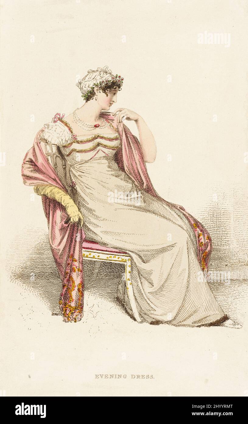 Fashion Plate, 'Evening Dress' for 'The Repository of Arts'. Rudolph ...