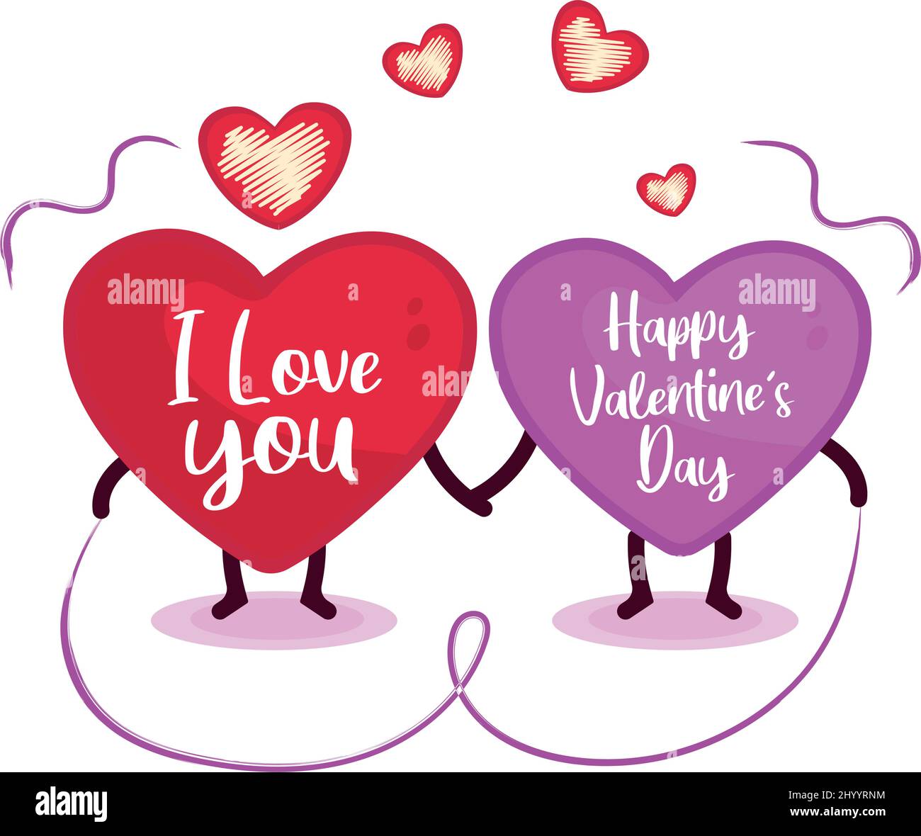 Happy cartoon heart jumping smiling hi-res stock photography and images ...