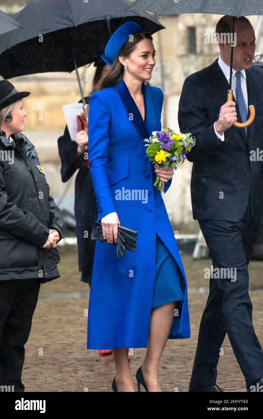 Mach 14th, 2022. London, UK. The Duke and Duchess of Cambridge arriving ...