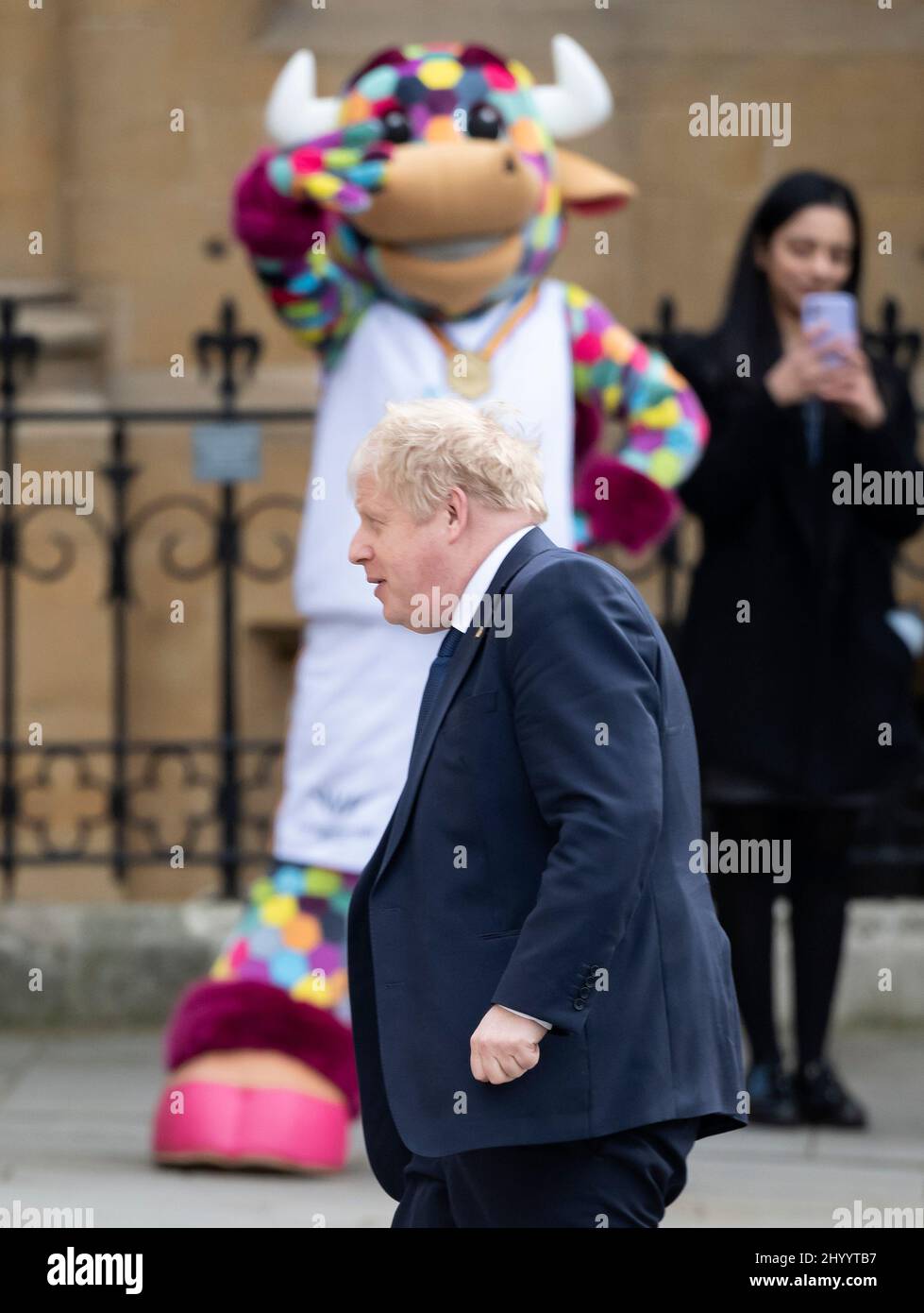 March 14th, 2022. London, UK. Prime Minister Boris Johnson arriving at ...