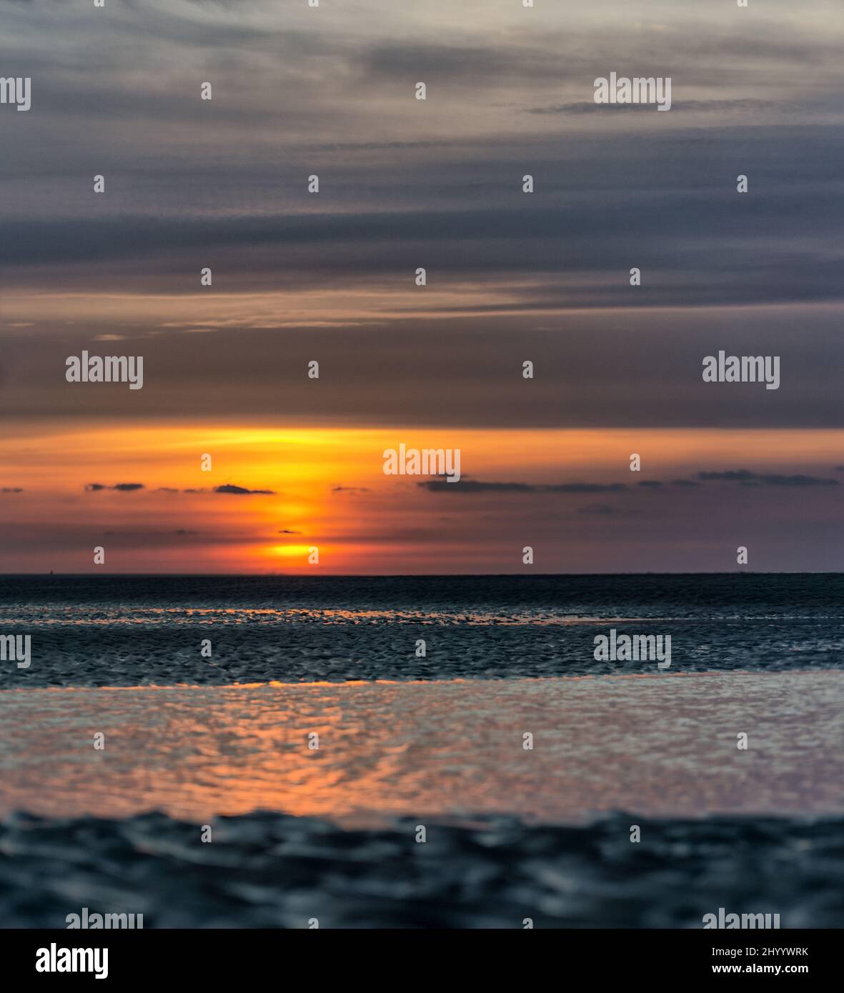 Aerial shot of Atlantic Sea during the sunset Stock Photo - Alamy