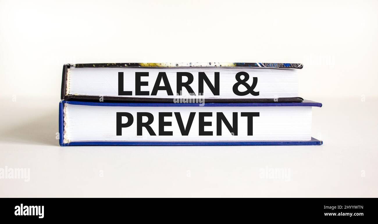 Learn and prevent symbol. Concept words Learn and prevent on books on a ...