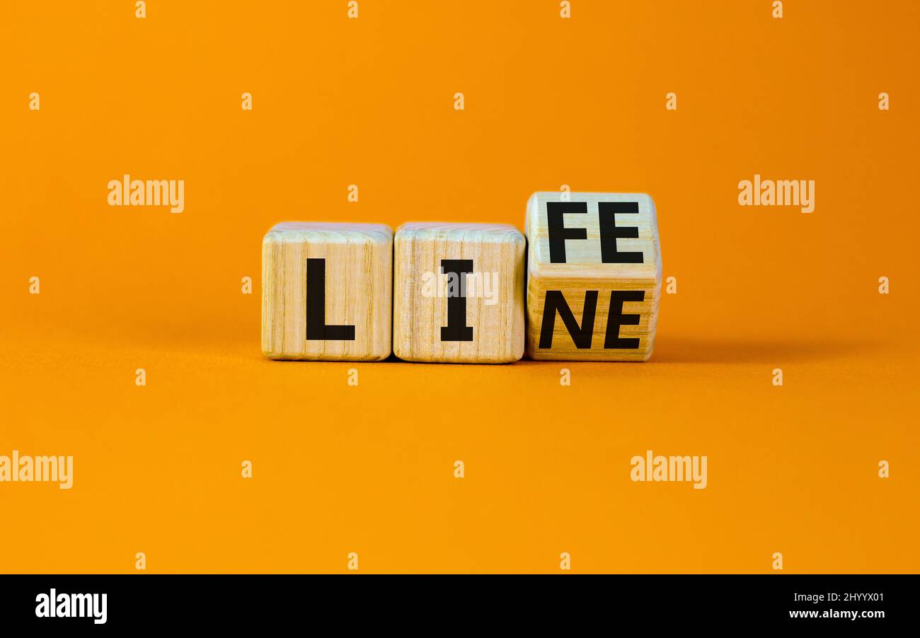 Lifeline, line of life symbol. Turned the wooden cube and changed the ...