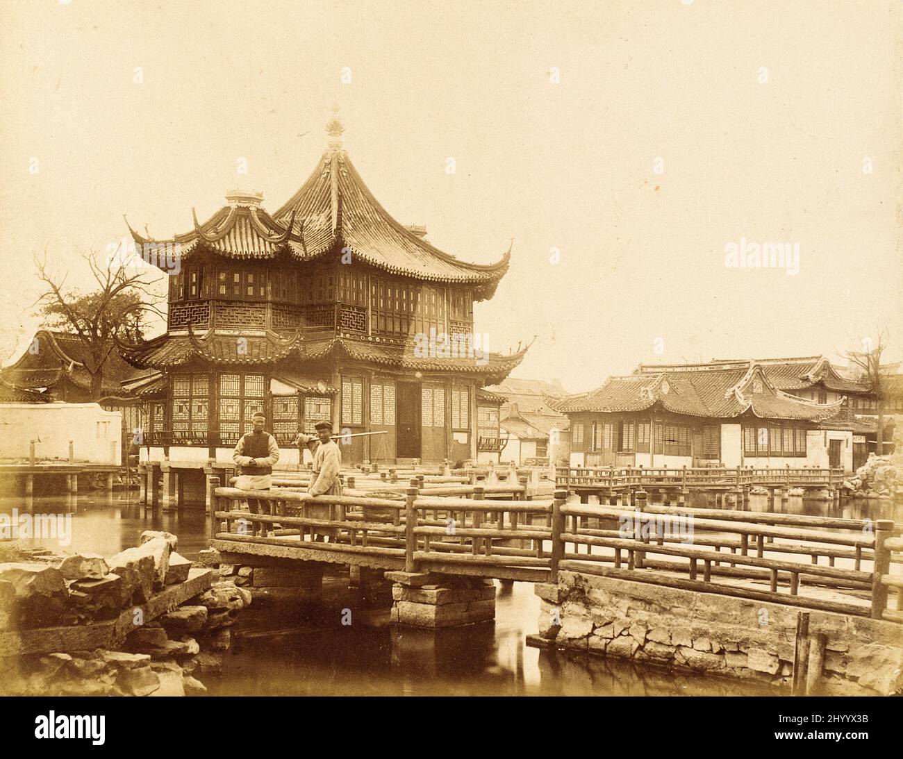 Footbridges and Elaborate Commercial Building, S. China. Attributed to ...
