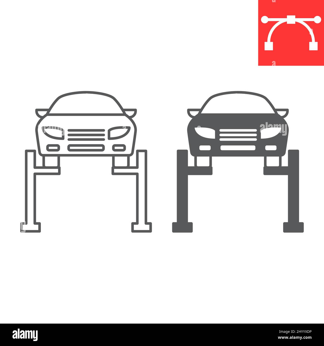 Car lifting work elevator Stock Vector Images - Alamy