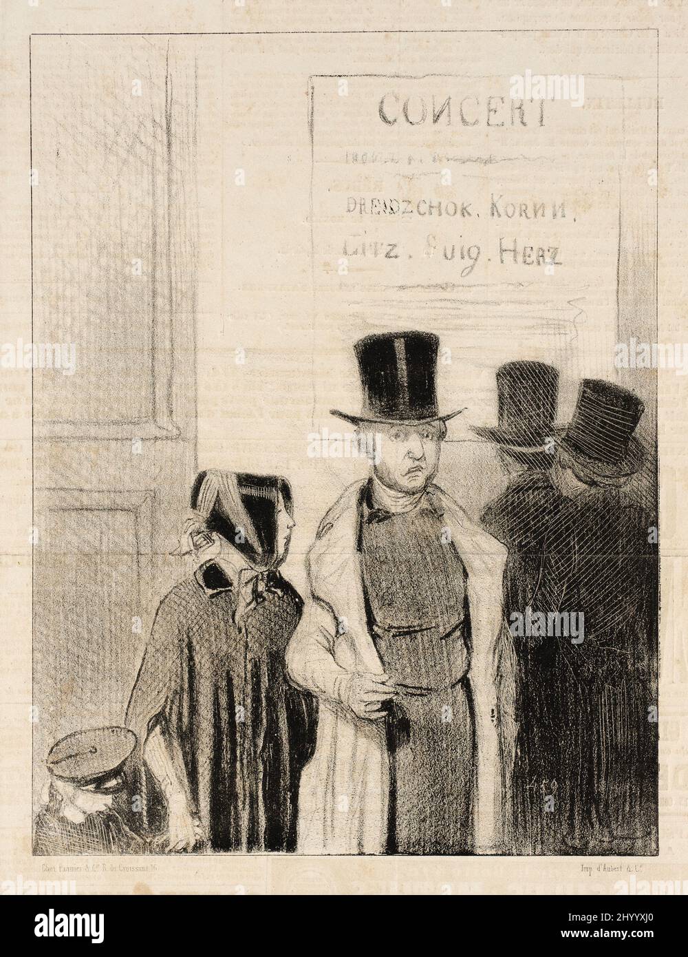 Une Annonce de concert. Honoré Daumier (France, Marseilles, 1808-1879 ...