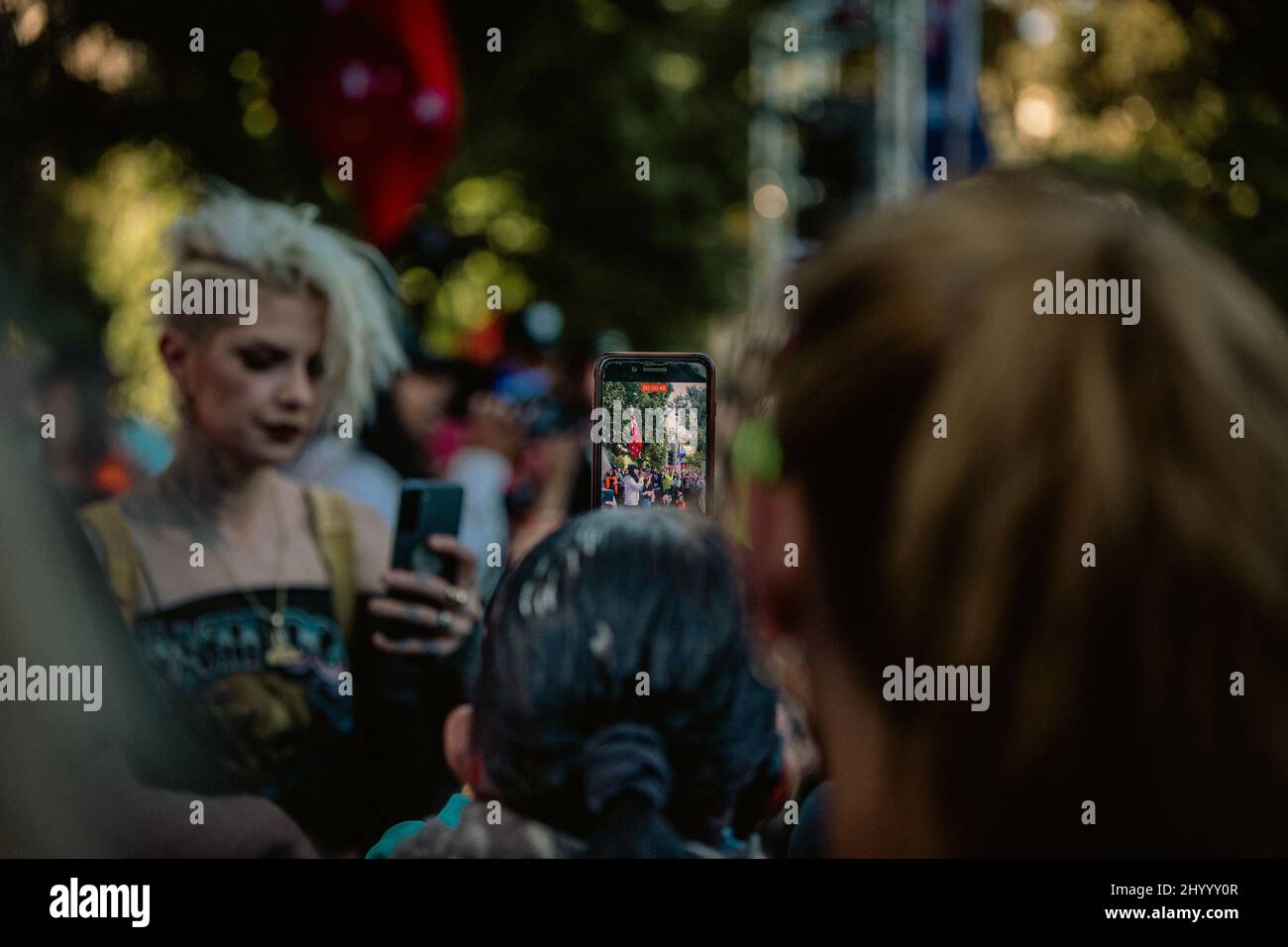 People on the freedom day protest in Melbourne, Australia Stock Photo ...