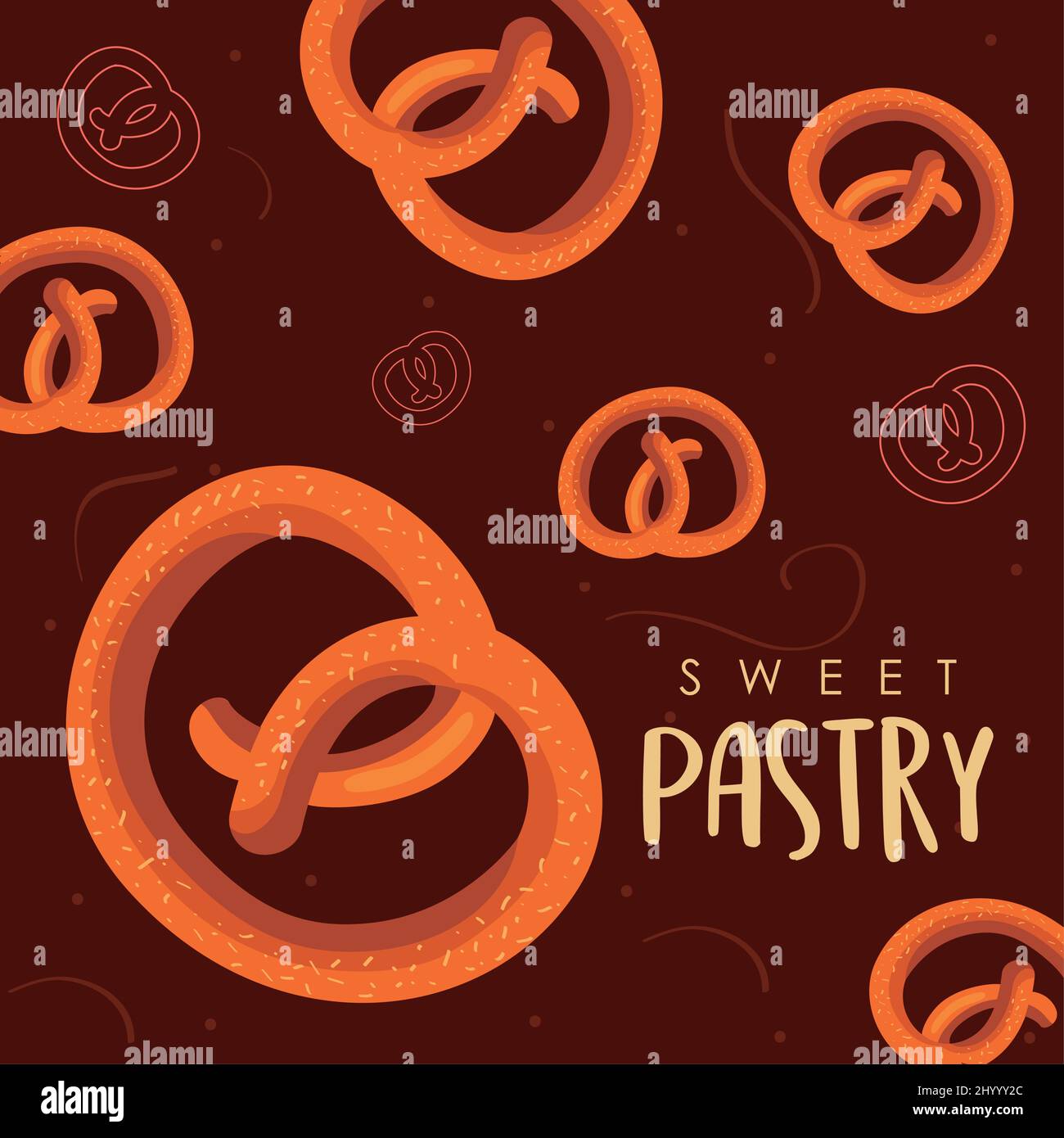 sweet pastry lettering and pretzels poster Stock Vector Image & Art - Alamy