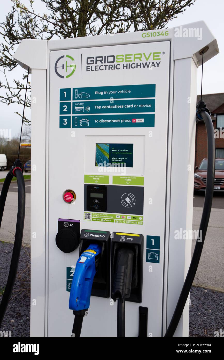 Gridserve electric highway electric vehicle EV charging station Stock Photo - Alamy