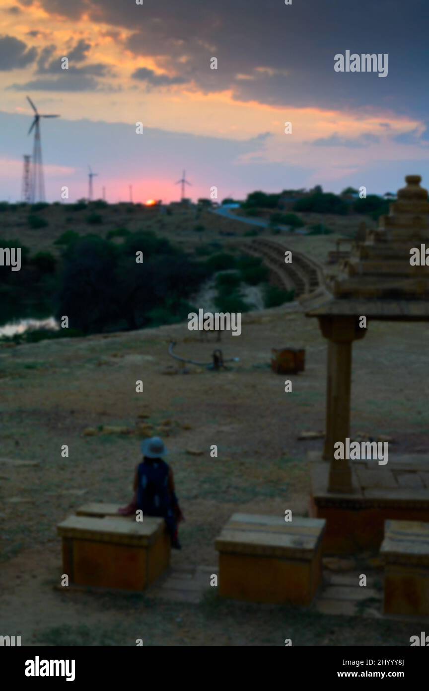 Blurred image of Bada Bagh or Barabagh, means Big Garden,is a garden ...