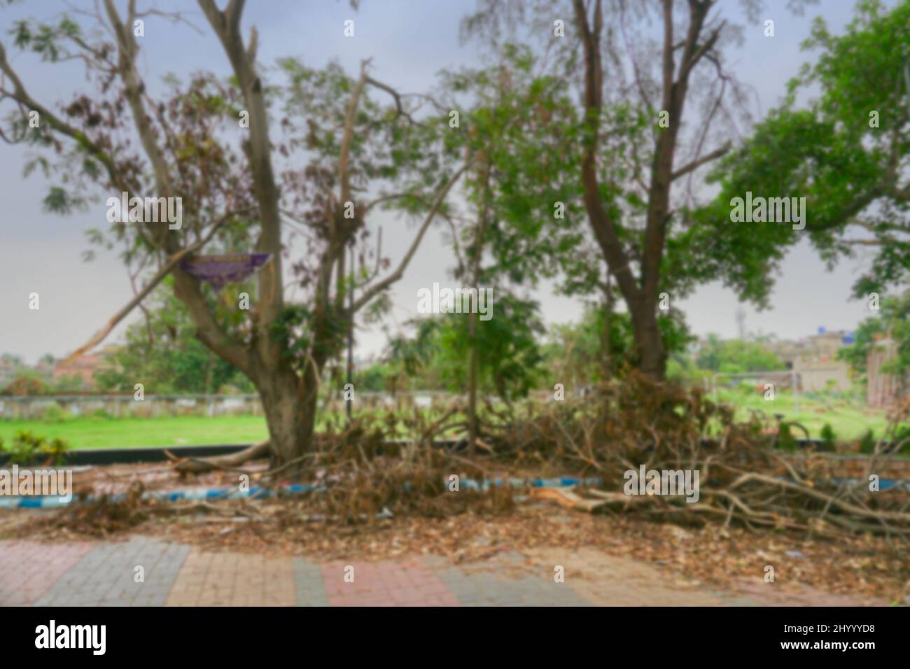 Blurred image of Howrah, West Bengal, India. Super cyclone Amphan ...
