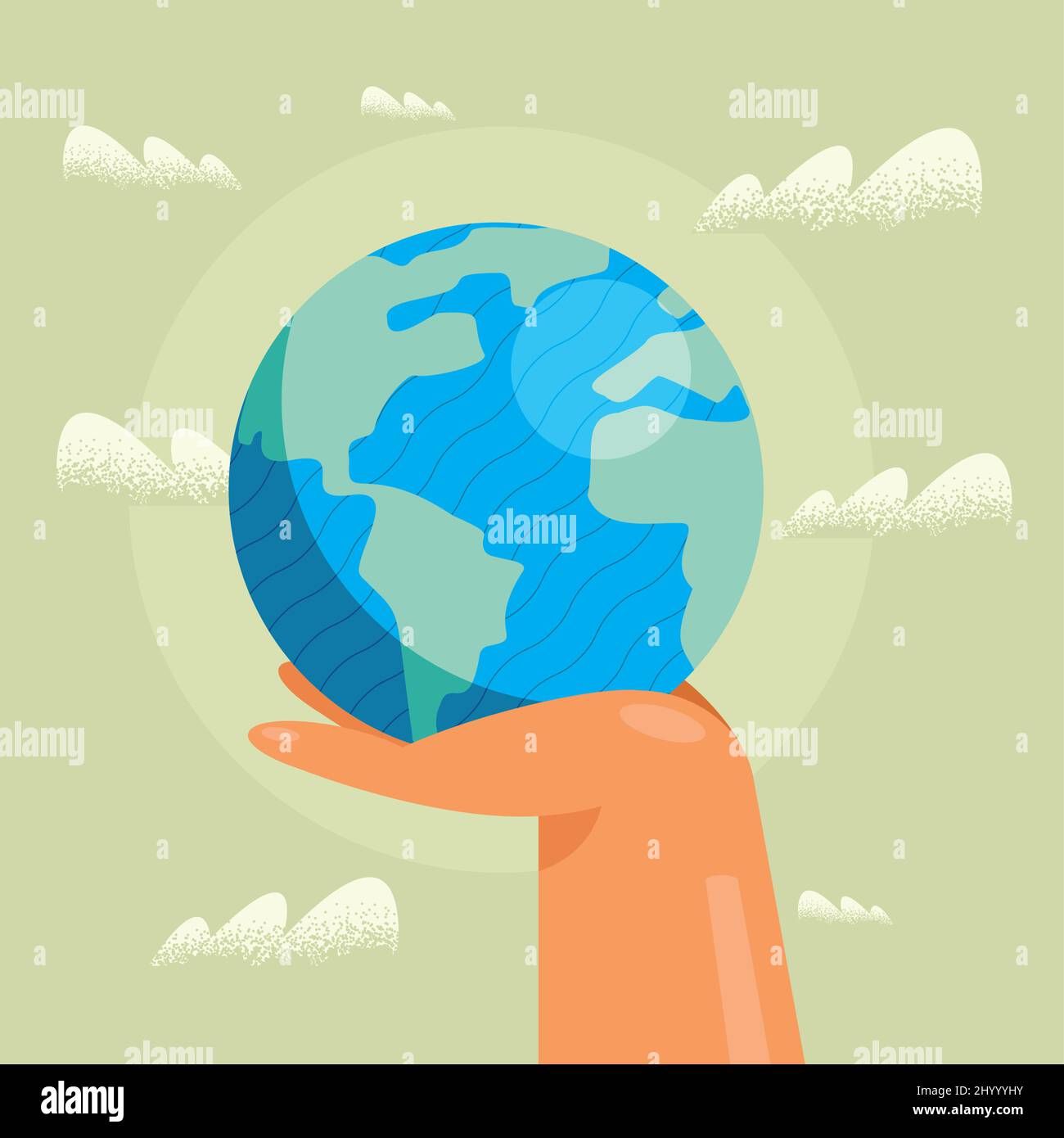 hand lifting earth planet ecology poster Stock Vector Image & Art - Alamy