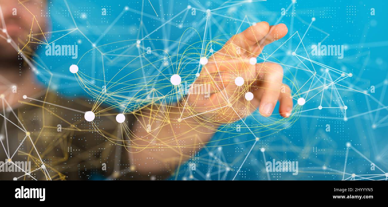3D illustration of Digital Network and data concept Stock Photo - Alamy
