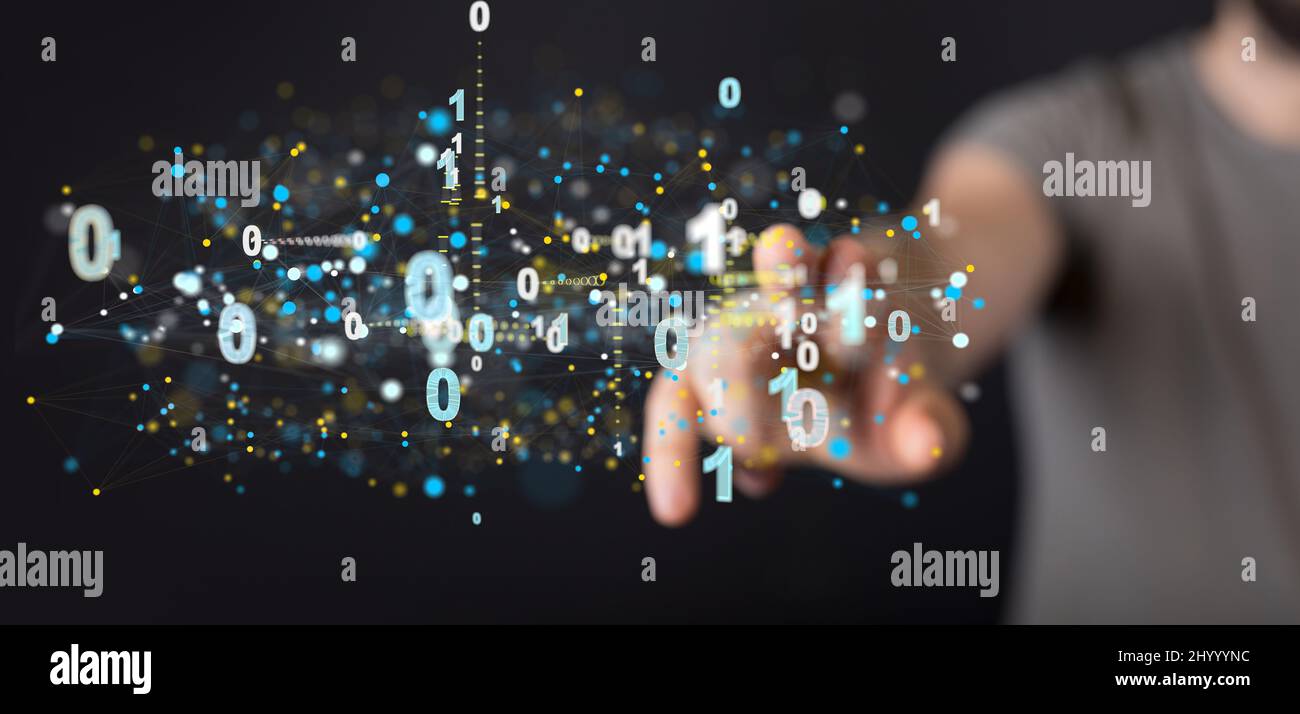 3D illustration of business and communications group digital Stock ...
