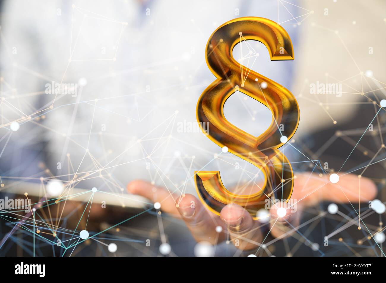 3D illustration of a golden sign above a hand Stock Photo - Alamy