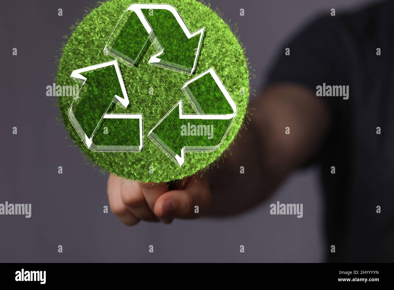 3D illustration of a Green recycle eco symbol Stock Photo - Alamy
