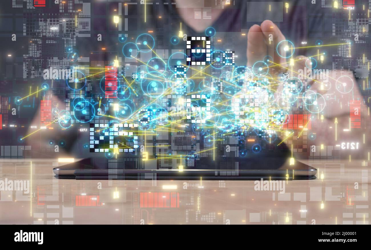 3D illustration of Neural network Stock Photo - Alamy