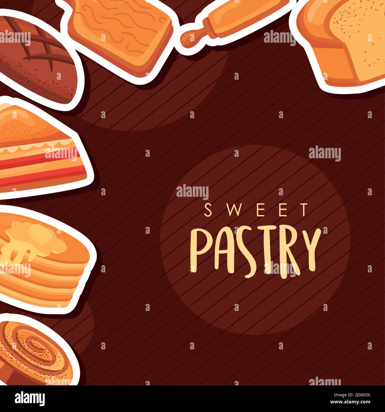 sweet pastry lettering and products poster Stock Vector Image & Art - Alamy