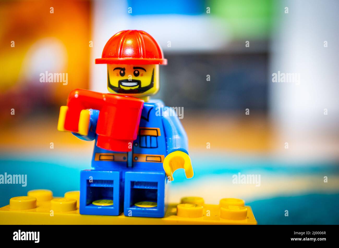 Lego brand construction worker hi-res stock photography and images - Alamy