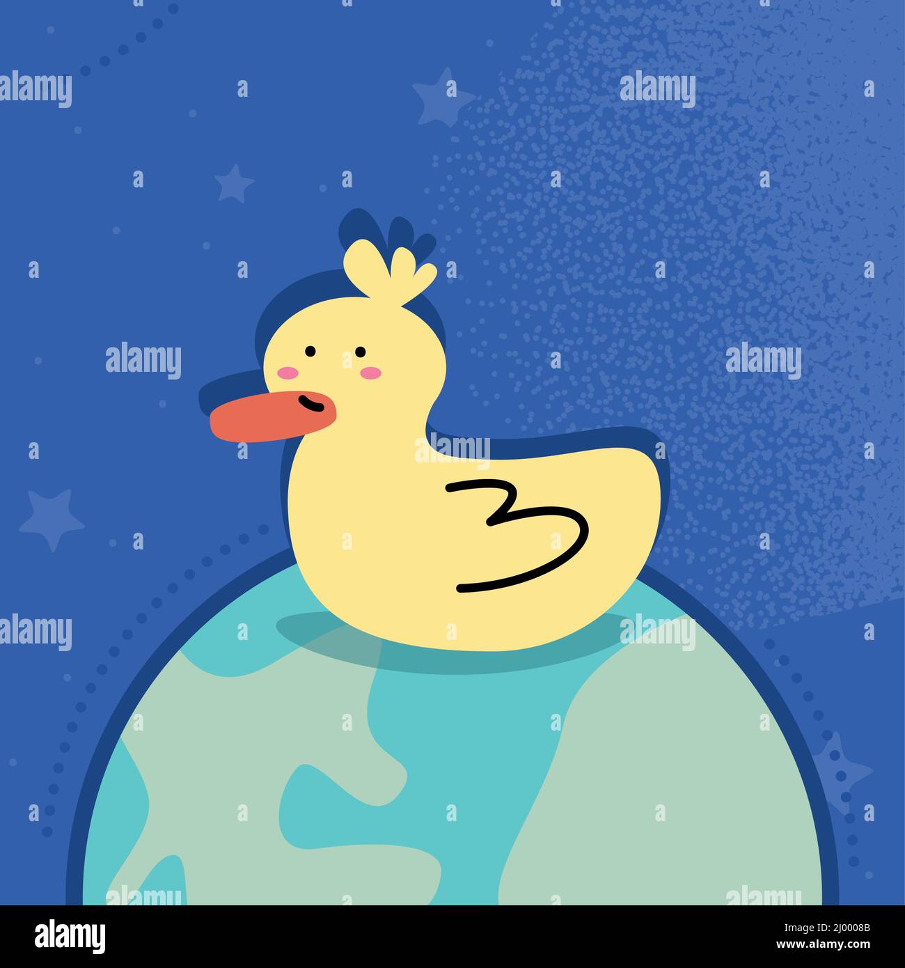 cute duck in earth character Stock Vector Image & Art - Alamy