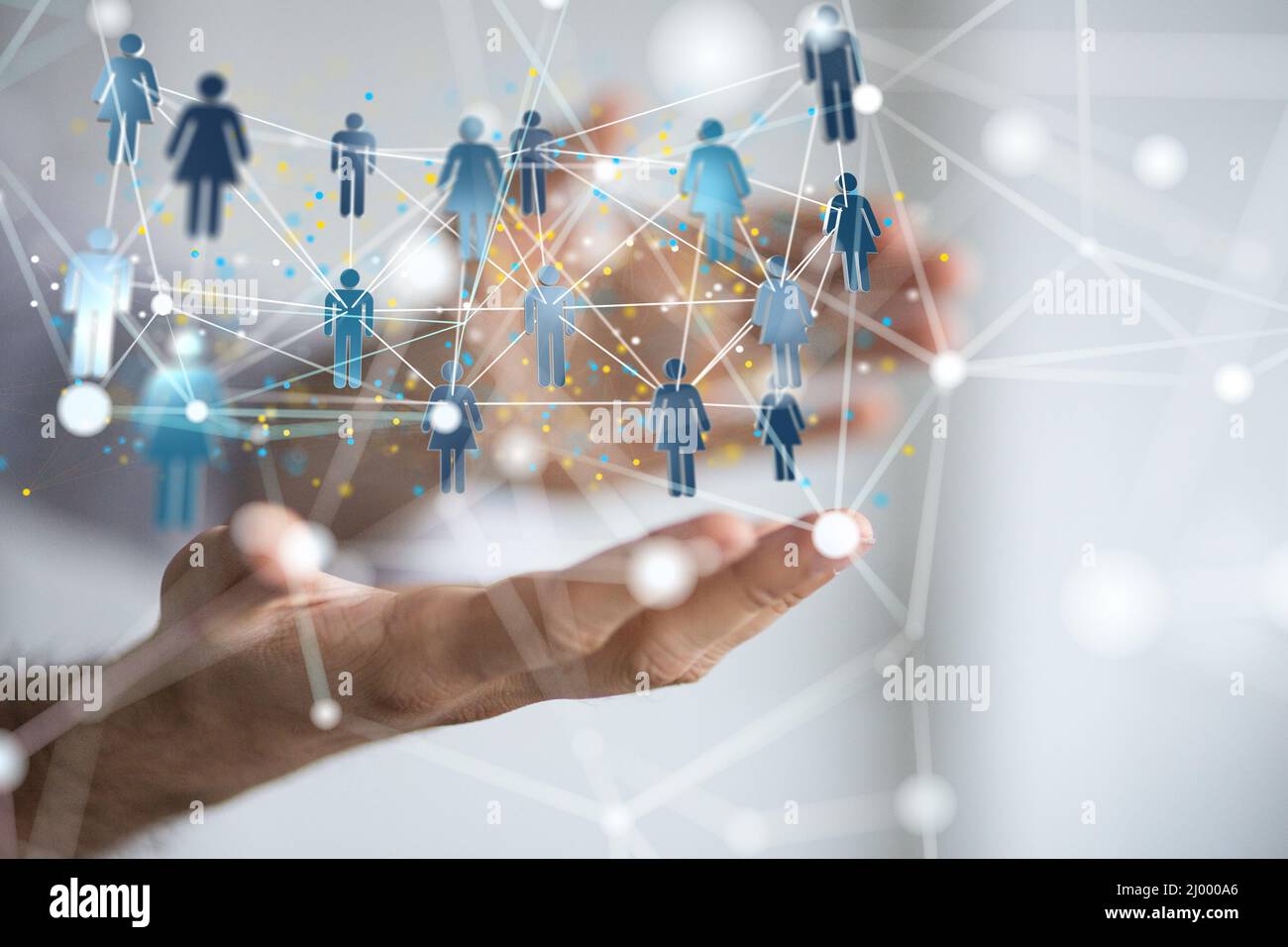 3D illustration of communication network digital group connect Stock ...